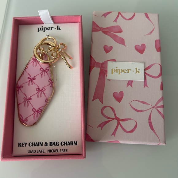 Piper K | Accessories | Piper K Pink Bow Coquette Key Chain Bag Charm ...